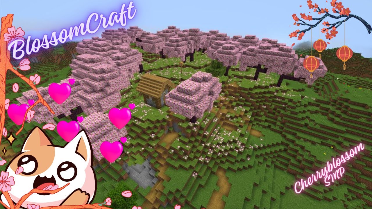 Playing on the cherry blossom server on BlossomCraft🌸 - YouTube