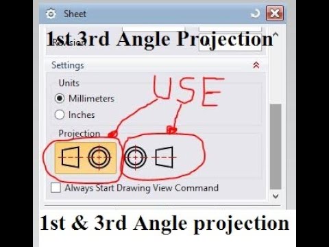 1st & 3rd angle projection | 1st angle projection view | 3rd angle ...