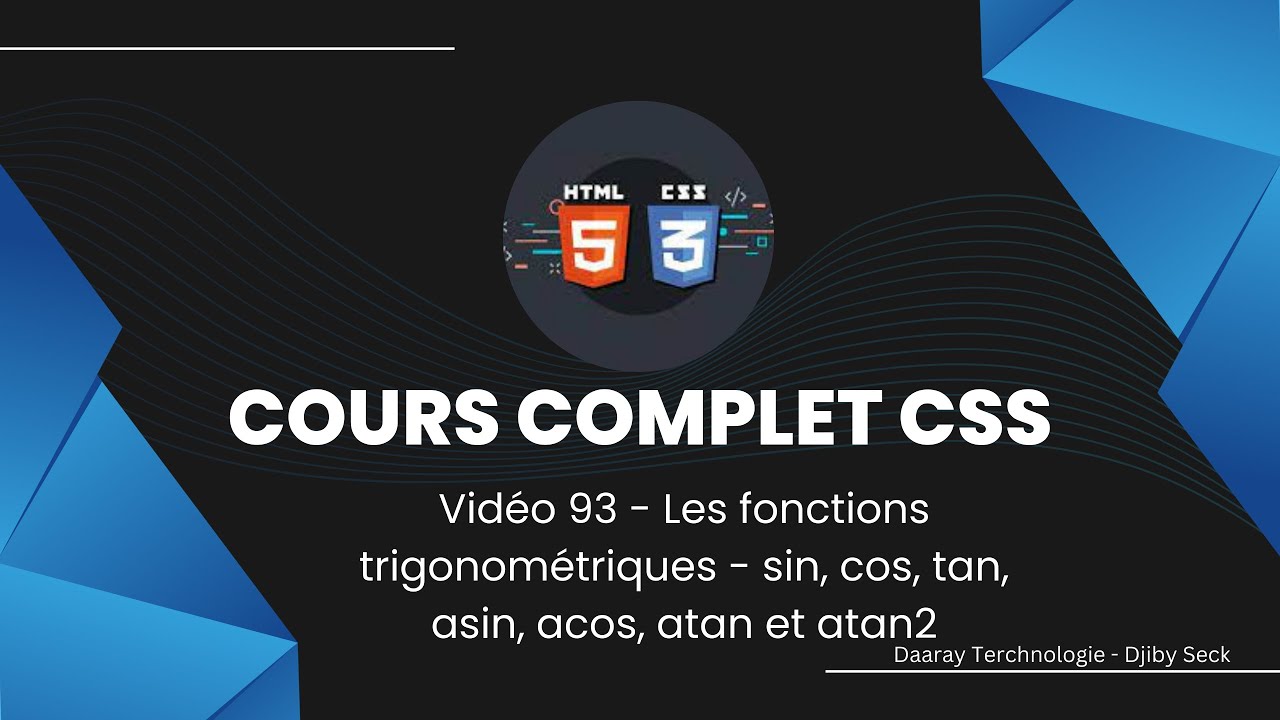 Vidéo 93 - Les fonctions trigonométriques : sin, cos, tan, asin, acos ...