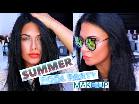 Summer Pool party makeup - YouTube