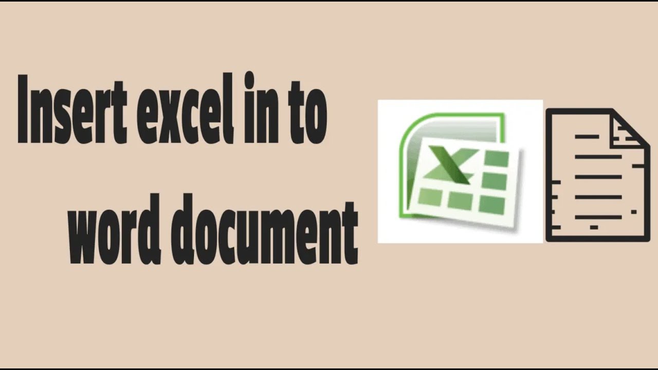 How To Insert An Excel Sheet In Word Document YouTube How To Insert An Excel Sheet In Word Document YouTube