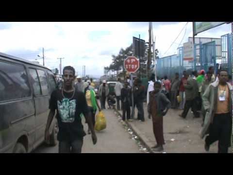 Walking From the Bus Station in Addis Ababa to the Merkato Market Area ...
