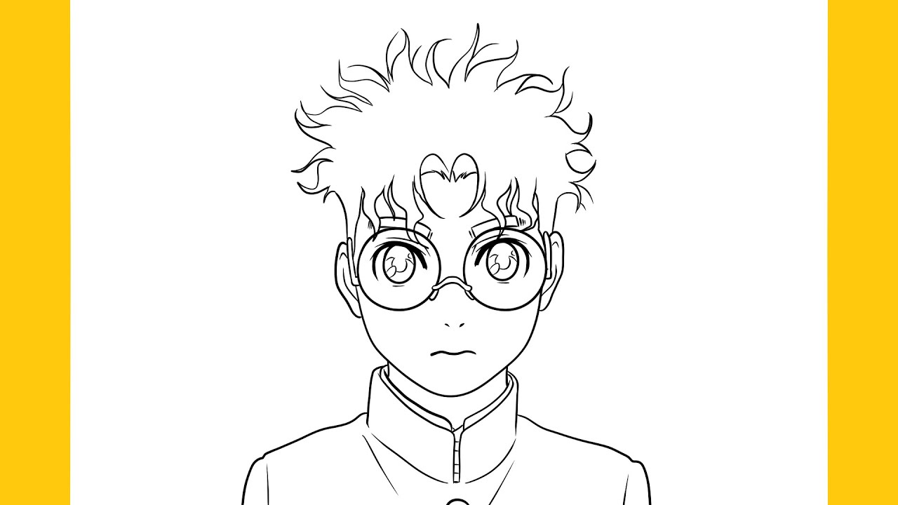 How to draw Okarun with guidelines step by step (Dandadan) - YouTube