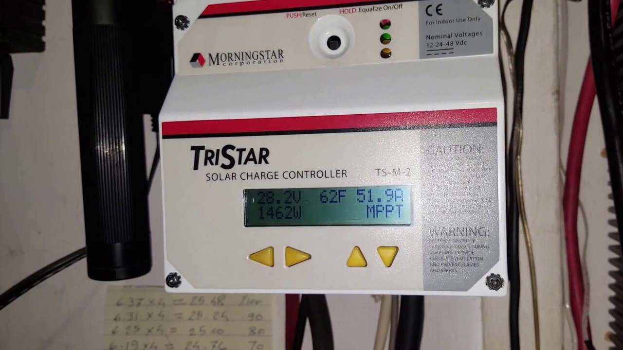 Power Production By The TriStar MPPT 60 Charge Controller. - YouTube
