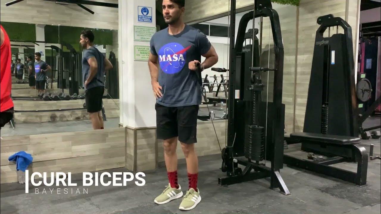 CURL BICEPS BAYESIAN EN POLEA - YouTube