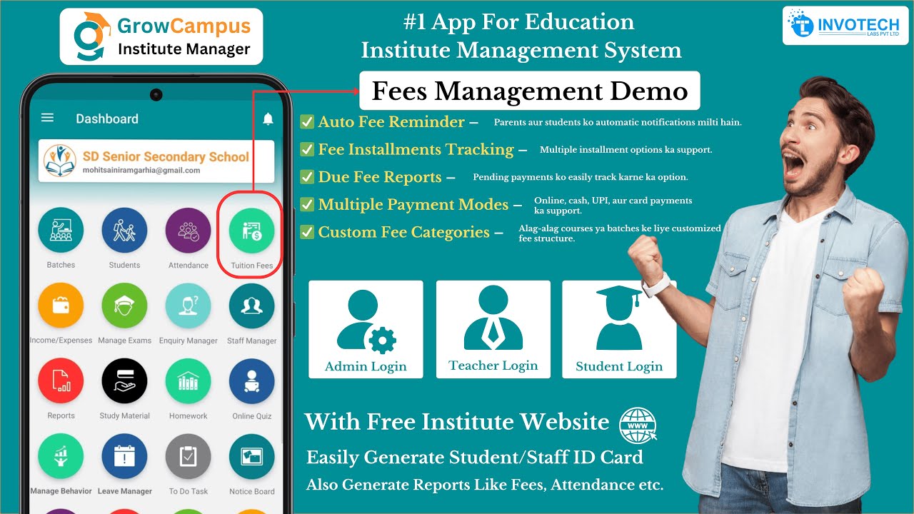 Fees Management Demo | Auto Fee Reminders & Easy Tracking | GrowCampus ...