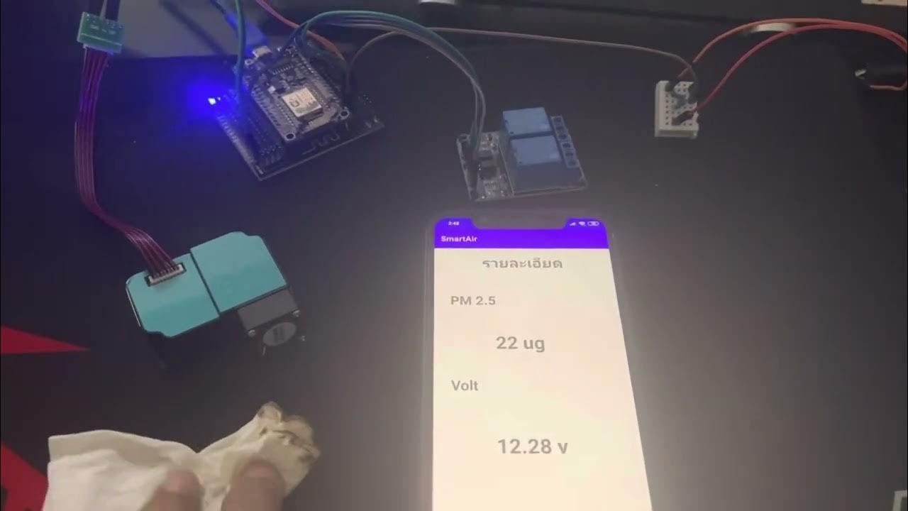 ควบคุม pm 2.5 ด้วย arduino และ แสดงผลด้วย App Android (Esp8266 + Android + Mysql) - YouTube