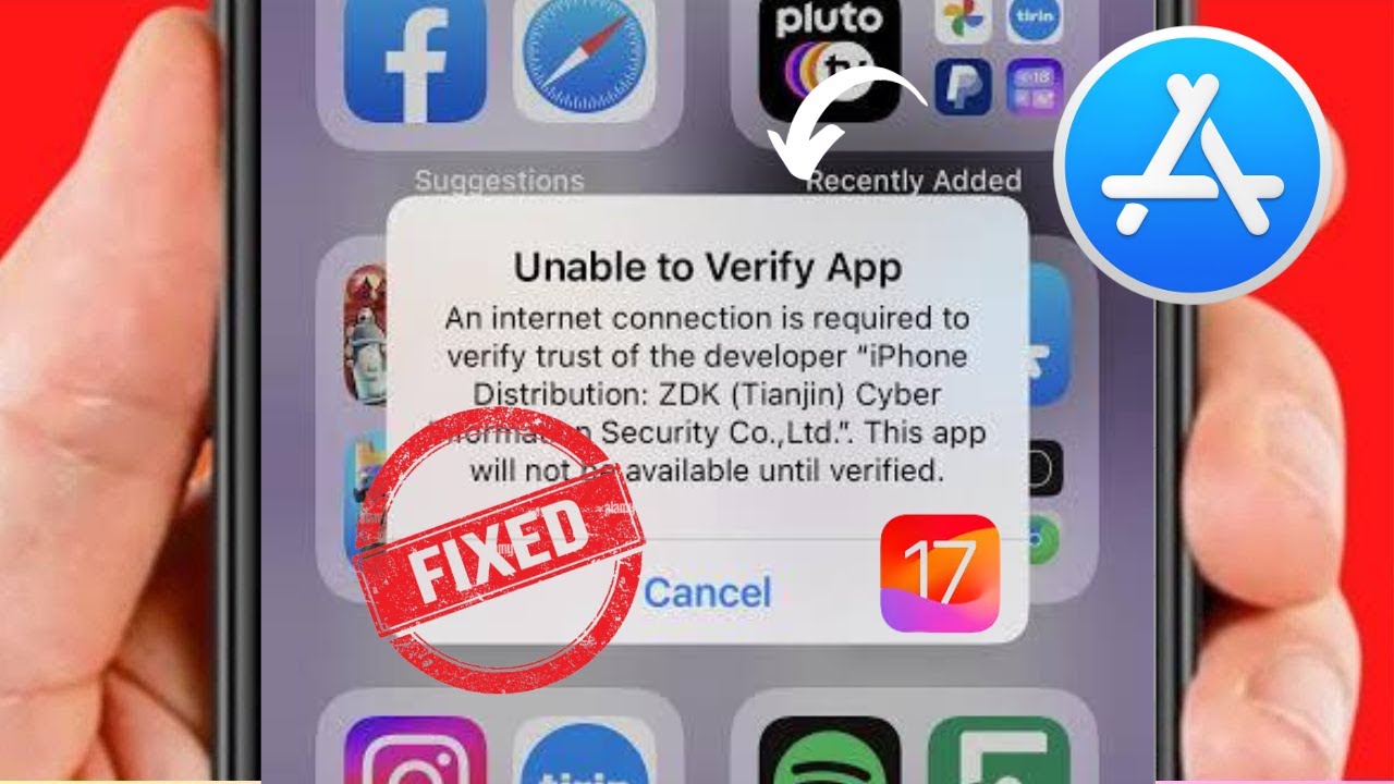 Unable To Verify App An Internet Connection Is Required To Verify Trust Of The Developer Ios 17