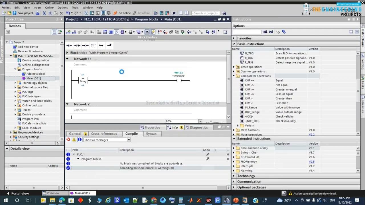 Chapter 13 Comparator Oerators In Plc Ladder Logic Youtube