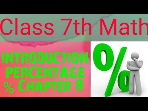 Chapter8| Introduction PERCENTAGE-Comparing Quantities |Class 7 Ncert ...
