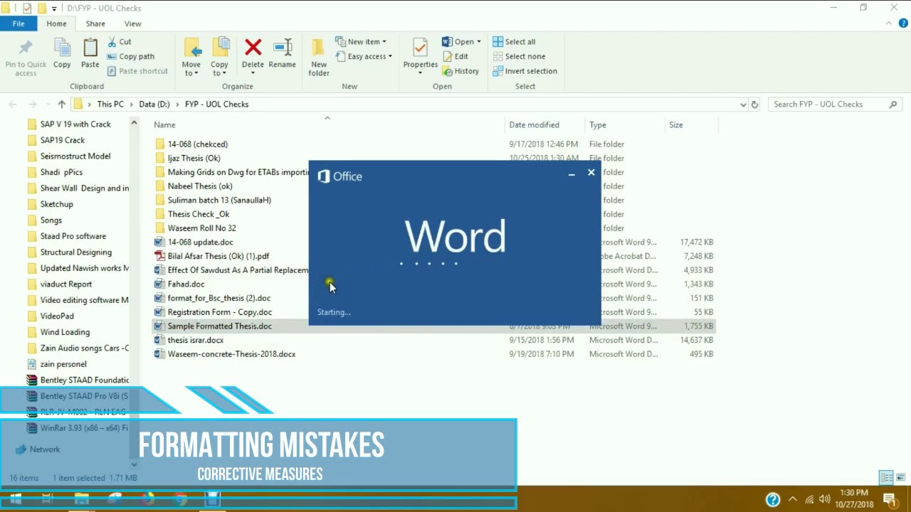 Final Year Project (FYP) - Thesis Formatting (Part-1) - YouTube