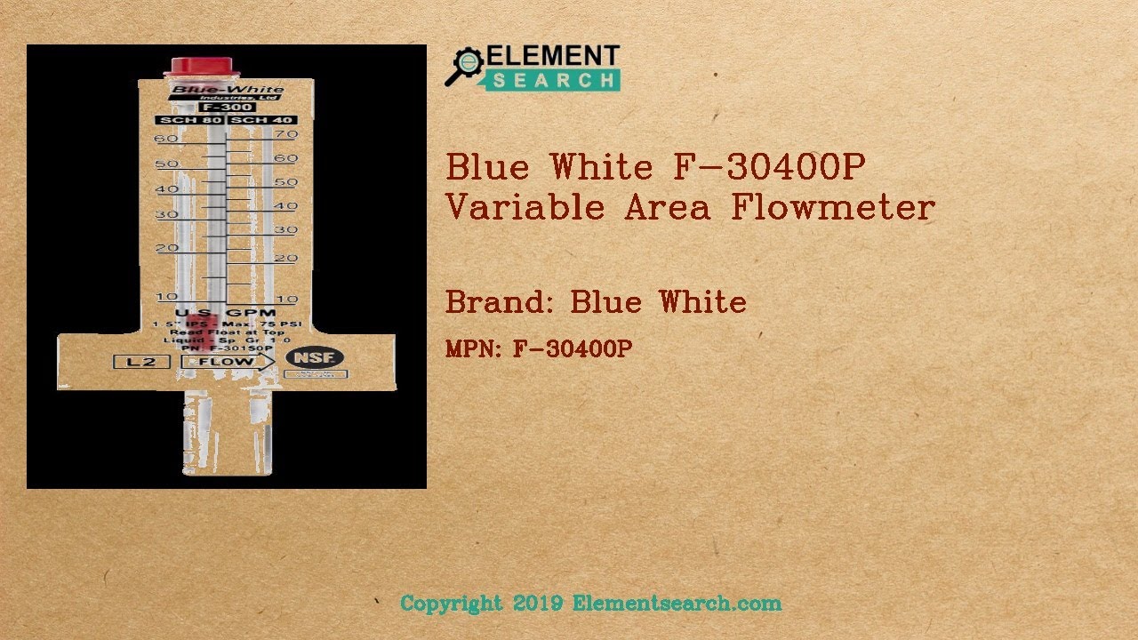 Blue White F-30400P Variable Area Flowmeter | F-300 Sries - YouTube