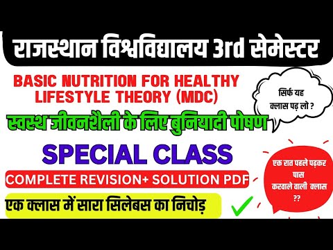 basic nutrition for healthy lifestyle theory 3rd semester 