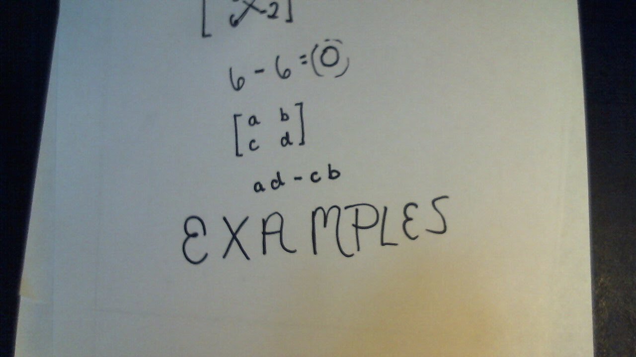 Linear Algebra | Determinant | 2x2 Matrix - YouTube