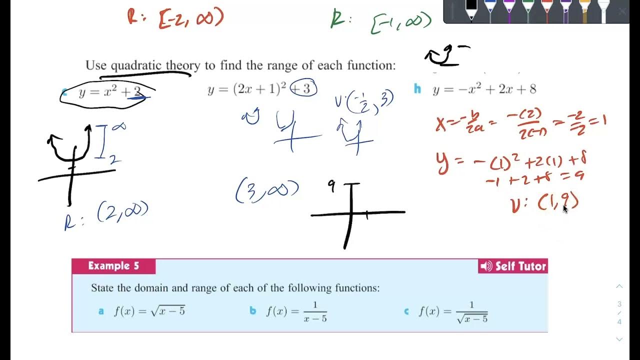 IB AA 2c Domain and Range - YouTube