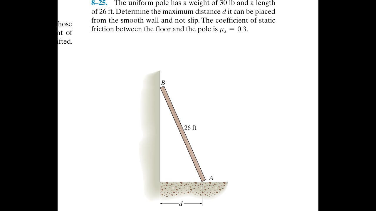 Statics 8.25 - Determine the maximum distance d it can be placed from ...