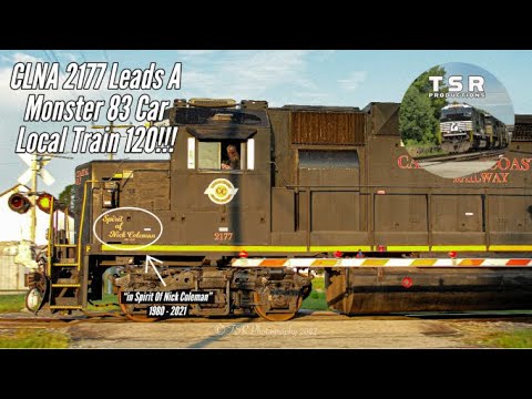 CLNA 2177 The "Spirit Of Nick Coleman" Unit Leads A Monster 83 Car Local Train 120 Thru Town ...