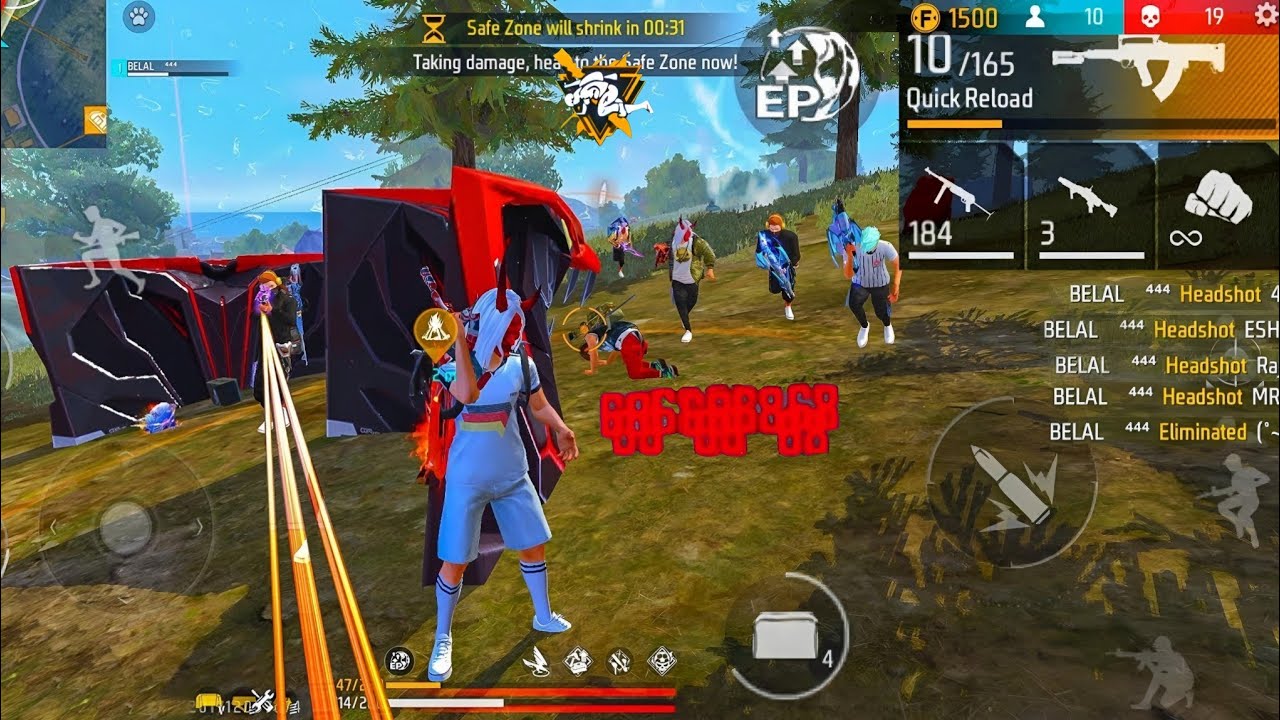 Hacker Gameplay | White 444 Hacker 90% Headshot Rate ⚡| Solo Vs Squad ...