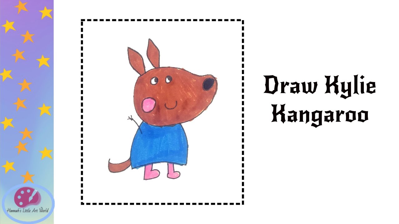 Draw Kylie Kangaroo! Fun Peppa Pig Art Tutorial for Kids & Beginners ...