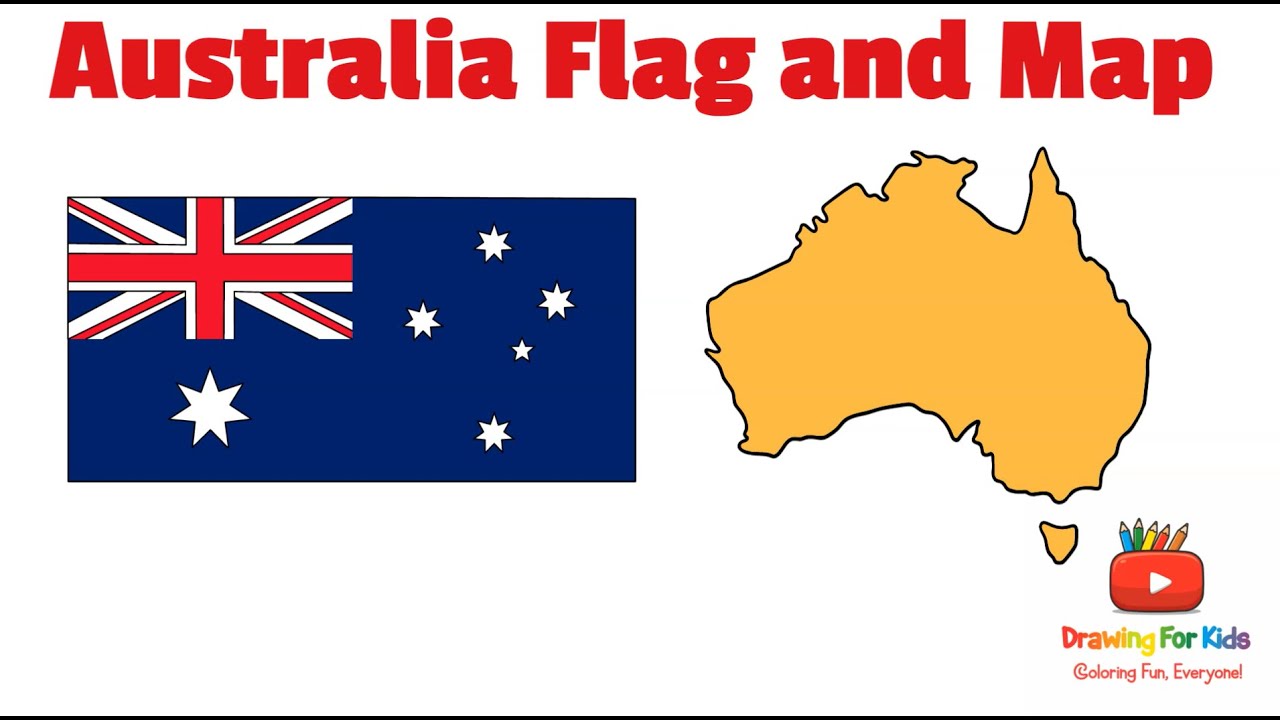 Draw the Aussie Flag and Map! 🇦🇺 Easy Drawing Tutorial - YouTube