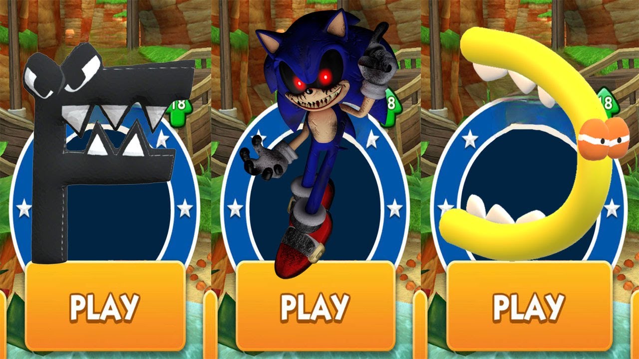 Sonic Dash - Sonic.exe vs Dr.Robotnik vs Alphabet Lore - F vs C Subway ...