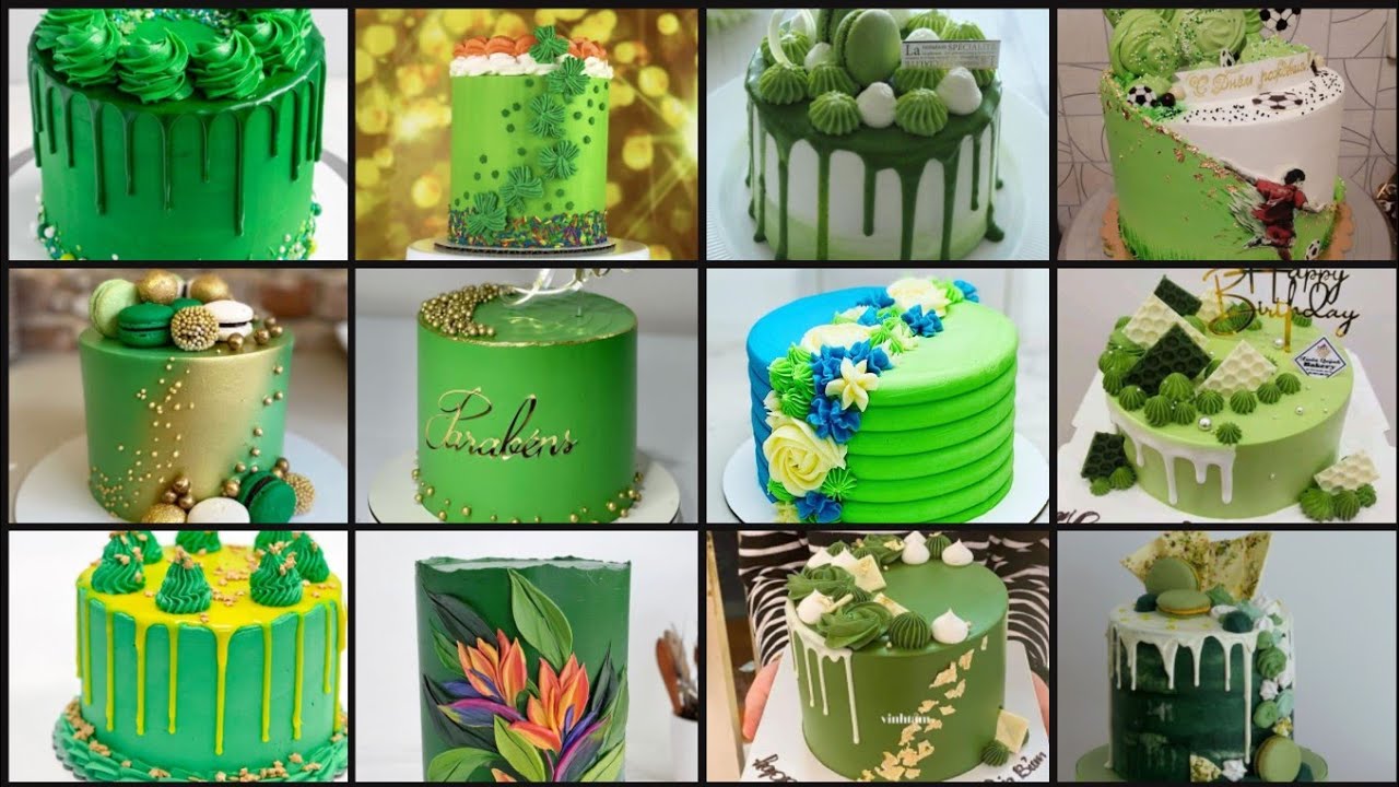Best Green Theme Cake Design ideas 💚🤩 Green Colour Cake Design || Green ...