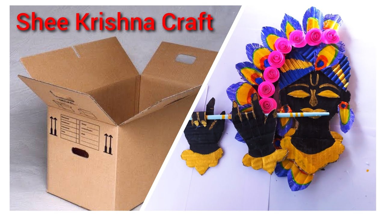 Janmashtami Special Craft/Sri Krishna Craft From Cardboard/Art & Craft ...