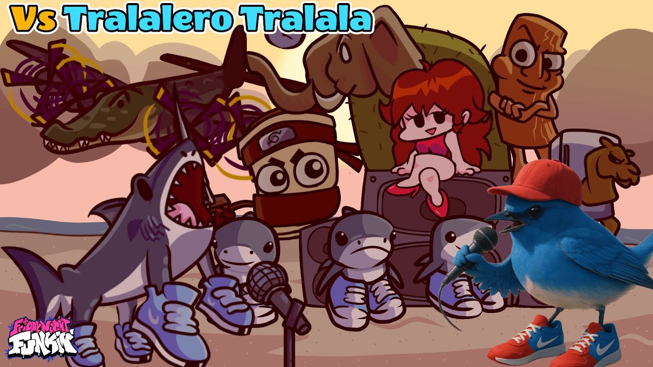 FNF: Vs Tralalero Tralala // Italian Brainrot Animals Mod Friday Night ...