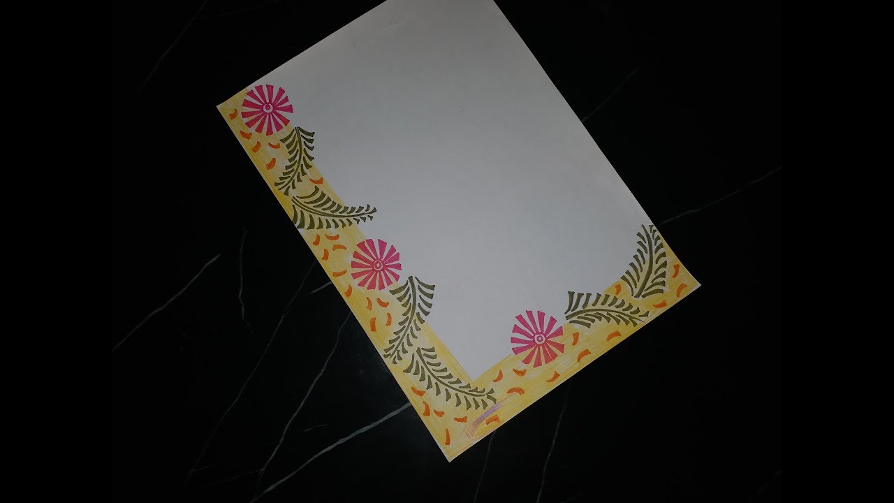 DIY || Simple, Easy & Decorative Border Design For Project File || Back ...