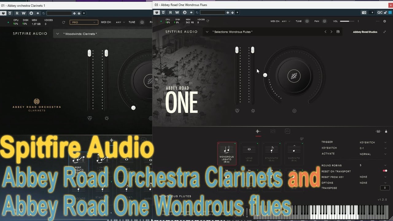 Spitfire Audio Abbey Road (orchestra clarinets) and (wondrous flutes ...