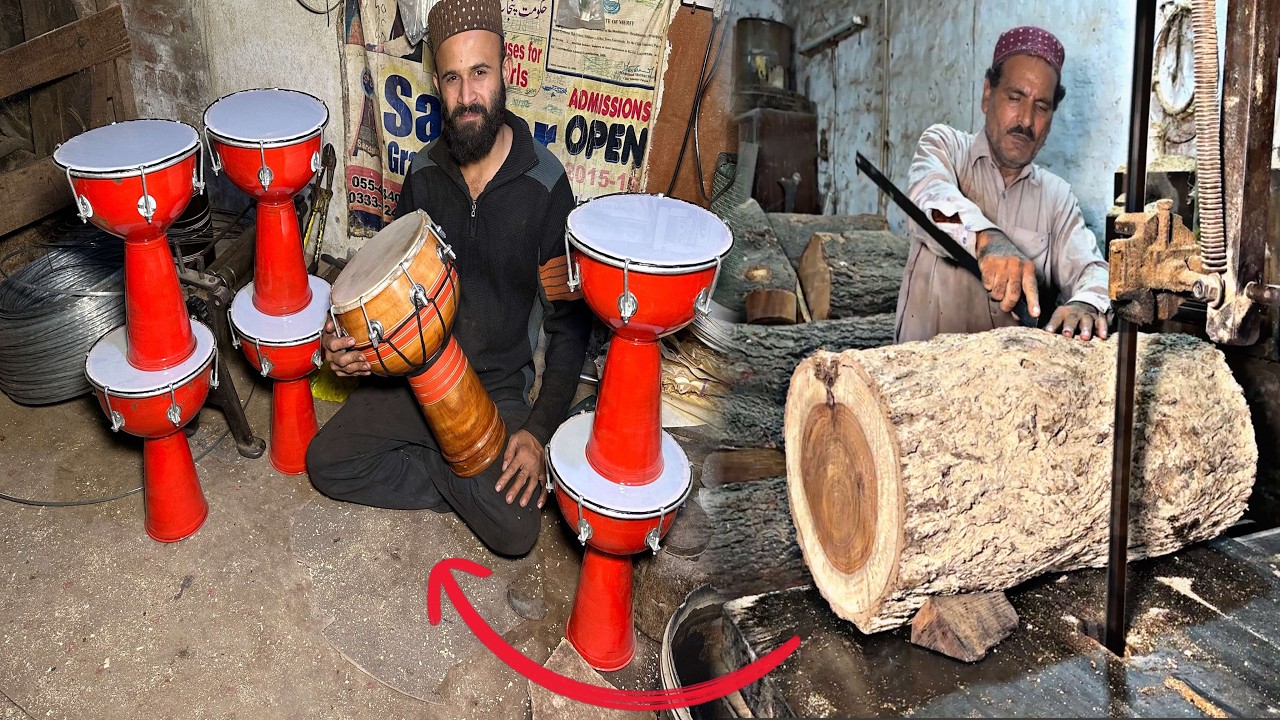 Incredible! Process of Making Wooden Arabic Goblet (Darbuka) Drum With ...
