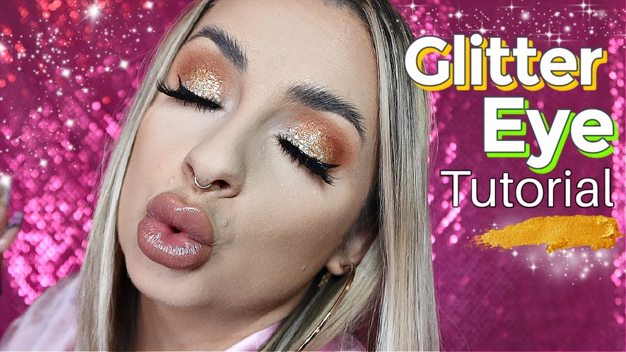 How to do EASY glitter eye makeup! *MAKEUP GIVEAWAY* - YouTube