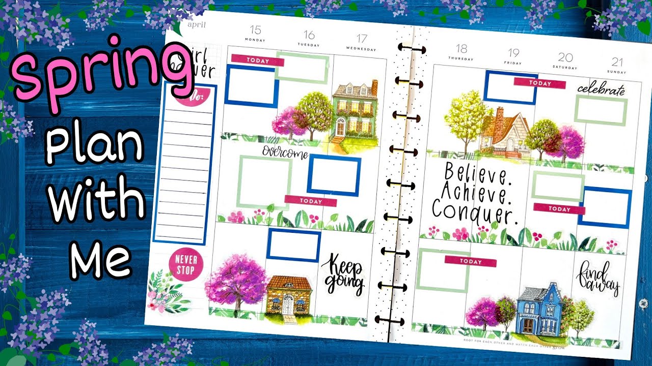 Spring Plan With Me - Happy Planner - Planything House spread - YouTube