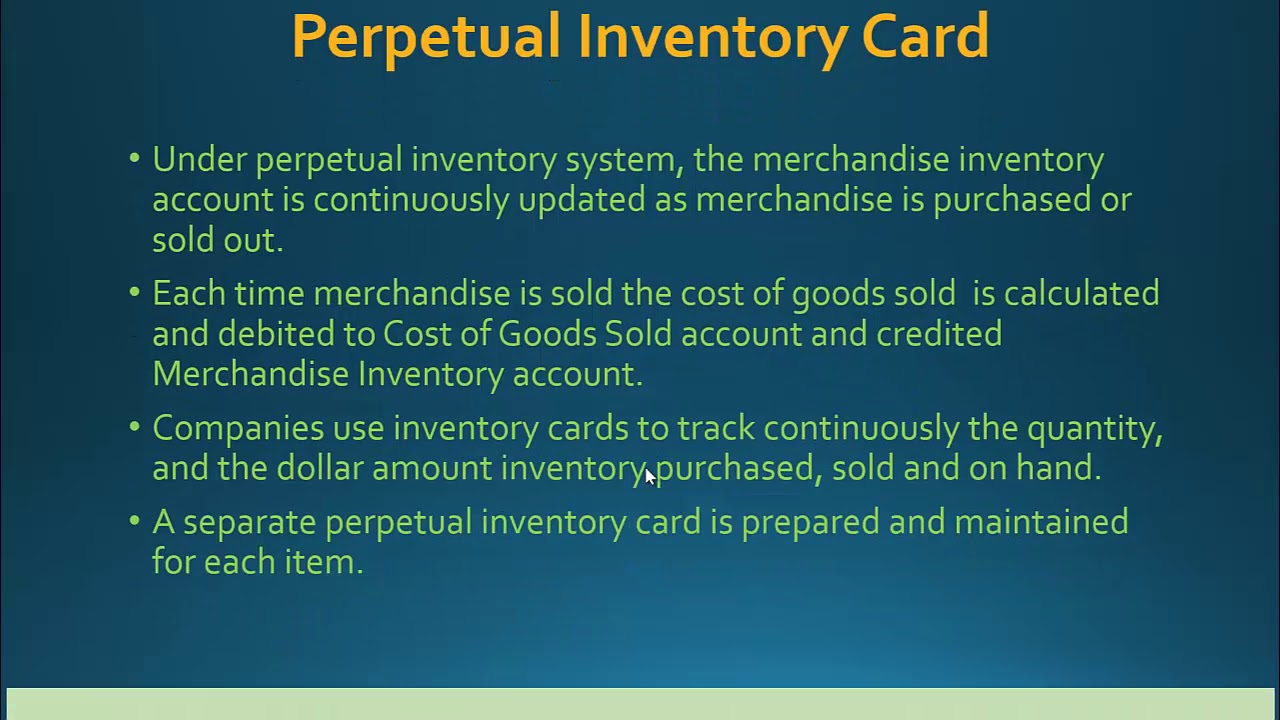 Casharka 7aad Perpetual Inventory Card Chapter 6 Financial Acc1 - YouTube