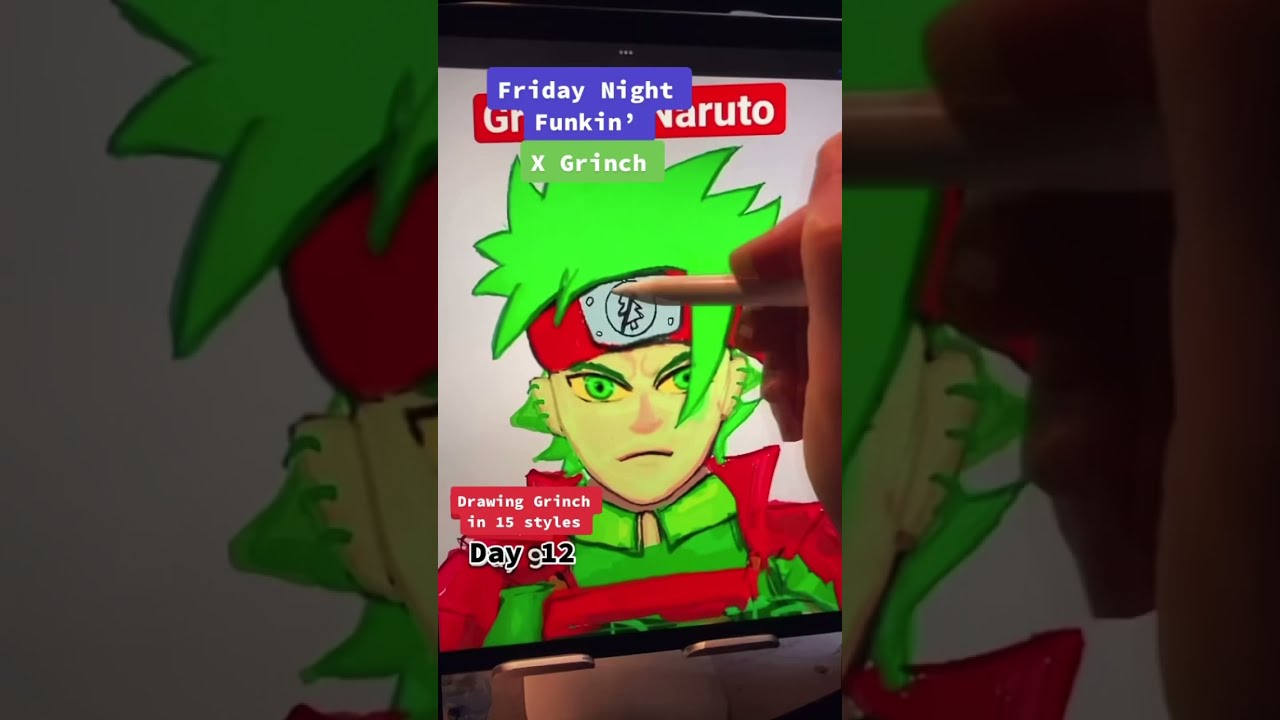 FNF x Grinch Drawing in 15 Styles - Day 12 #fridaynightfunkin #grinch # ...