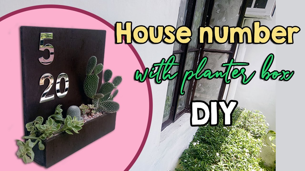 DIY House number with planter box l Easy DIY project for beginner - YouTube