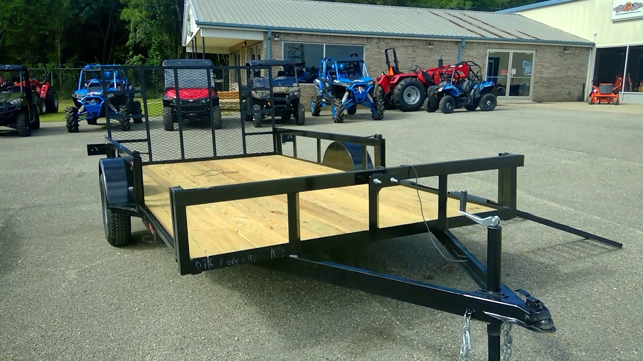 7x14 Port City Trailer with Rear Gate and Side Loader - YouTube
