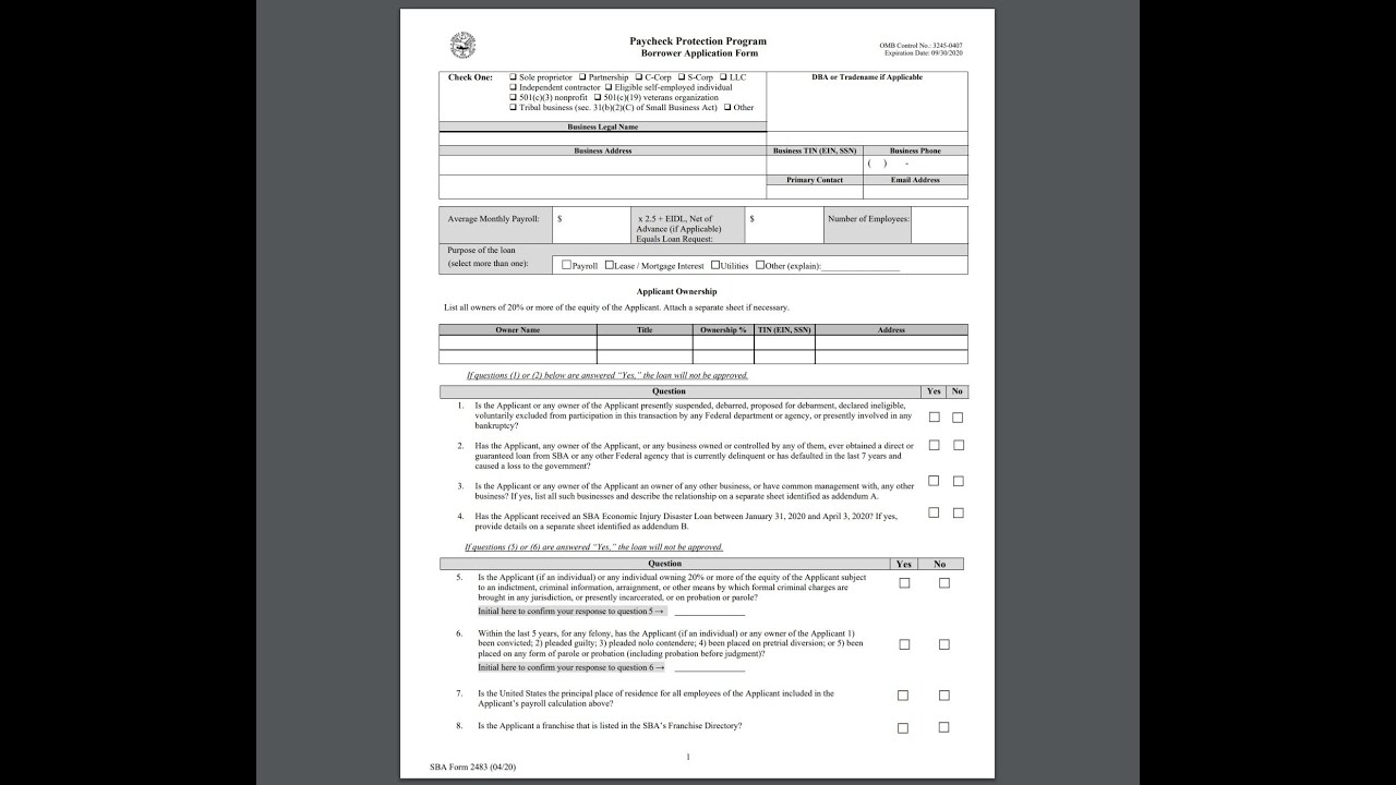 SBA Paycheck Protection Program (PPP) Application Overview with Chase ...