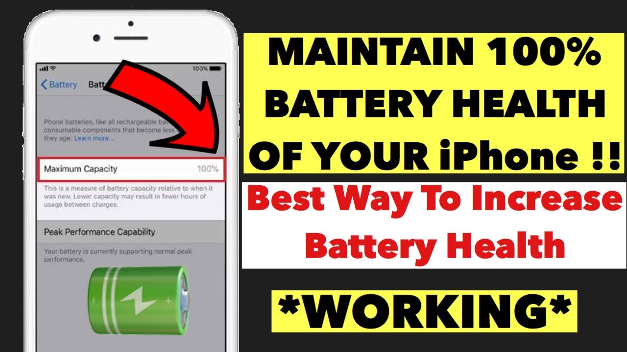 How To Maintain 100% Battery Health in iOS *2020 Best Trick* 😱 - YouTube