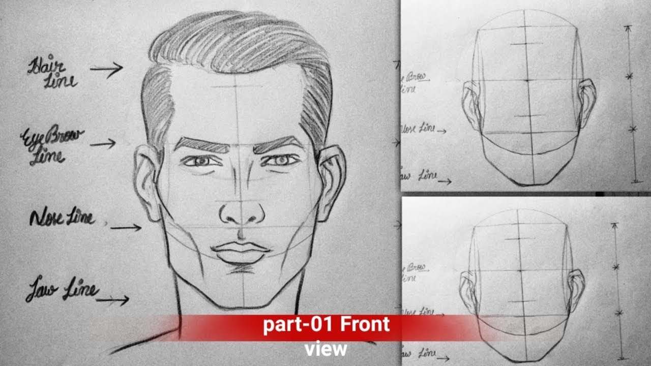 Head drawing with lumis method // part 1 - Front face - YouTube