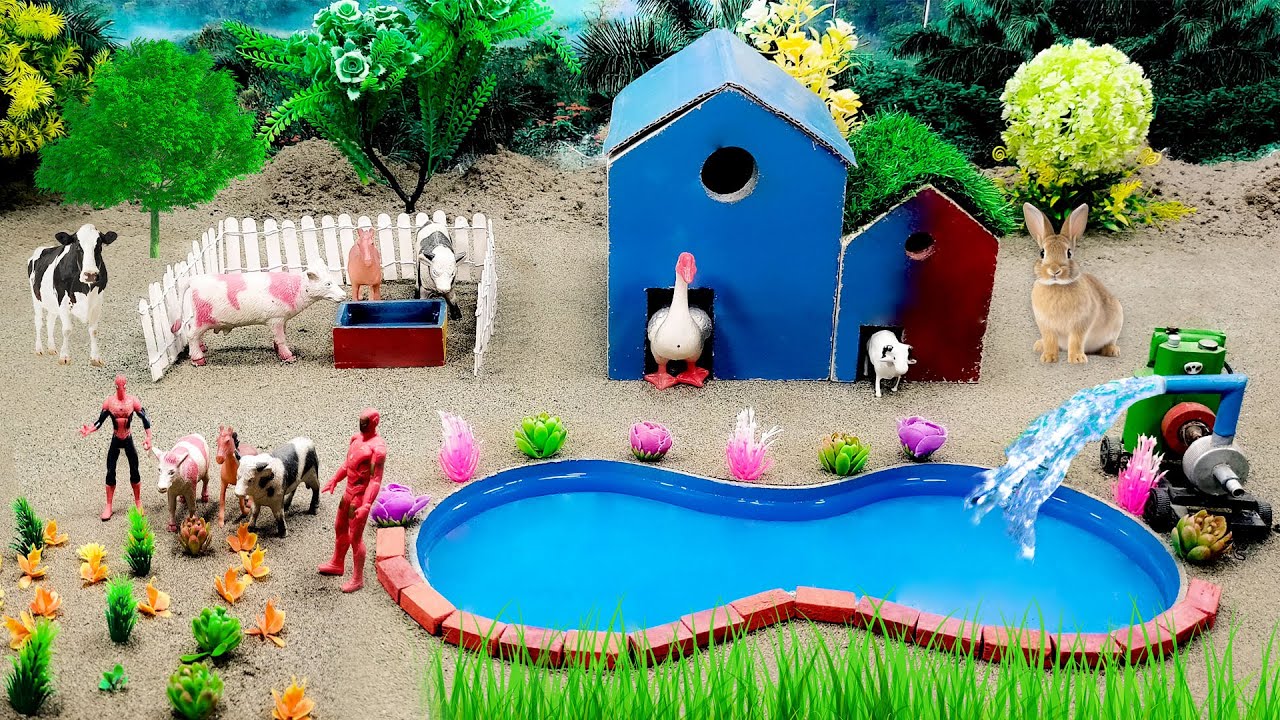 DIY mini Farm Diorama with House For Cow , Sheep and Duck House – Cow ...
