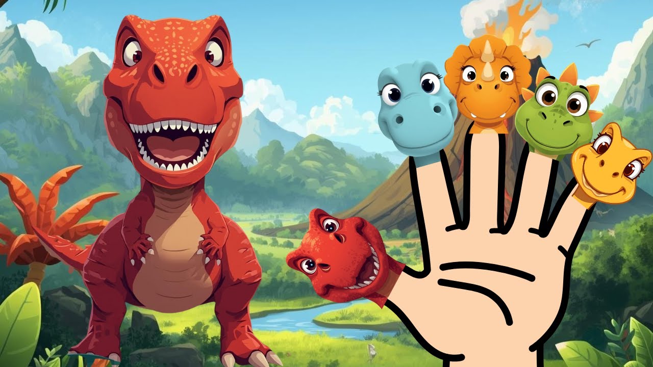 Dinosaur Finger Family Kids Song | T-rex, Brachiosaurus, Stegosaurus ...