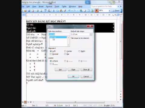 CCA Word 4: Sử dụng Tab định dạng văn bản - YouTube
