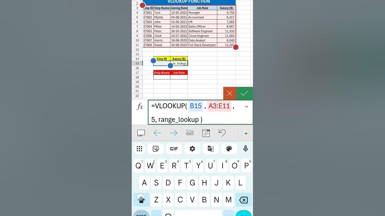 Vlookup Function In Excel 🔍 Excel Vlookup Vlookupfunction