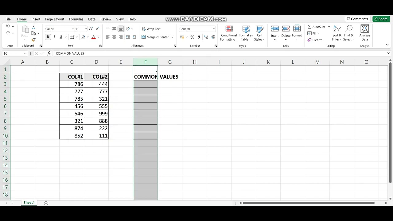 RETURN COMMON NUMERICAL VALUES BETWEEN TWO COLUMNS BY USING EXCEL RETURN COMMON NUMERICAL VALUES BETWEEN TWO COLUMNS BY USING EXCEL