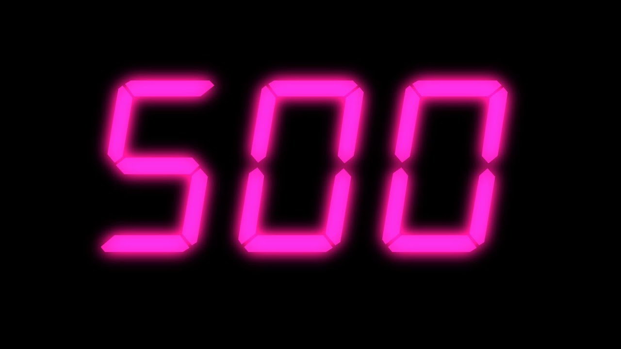 Numbers from 0 to 500 [PINK NEON] - YouTube