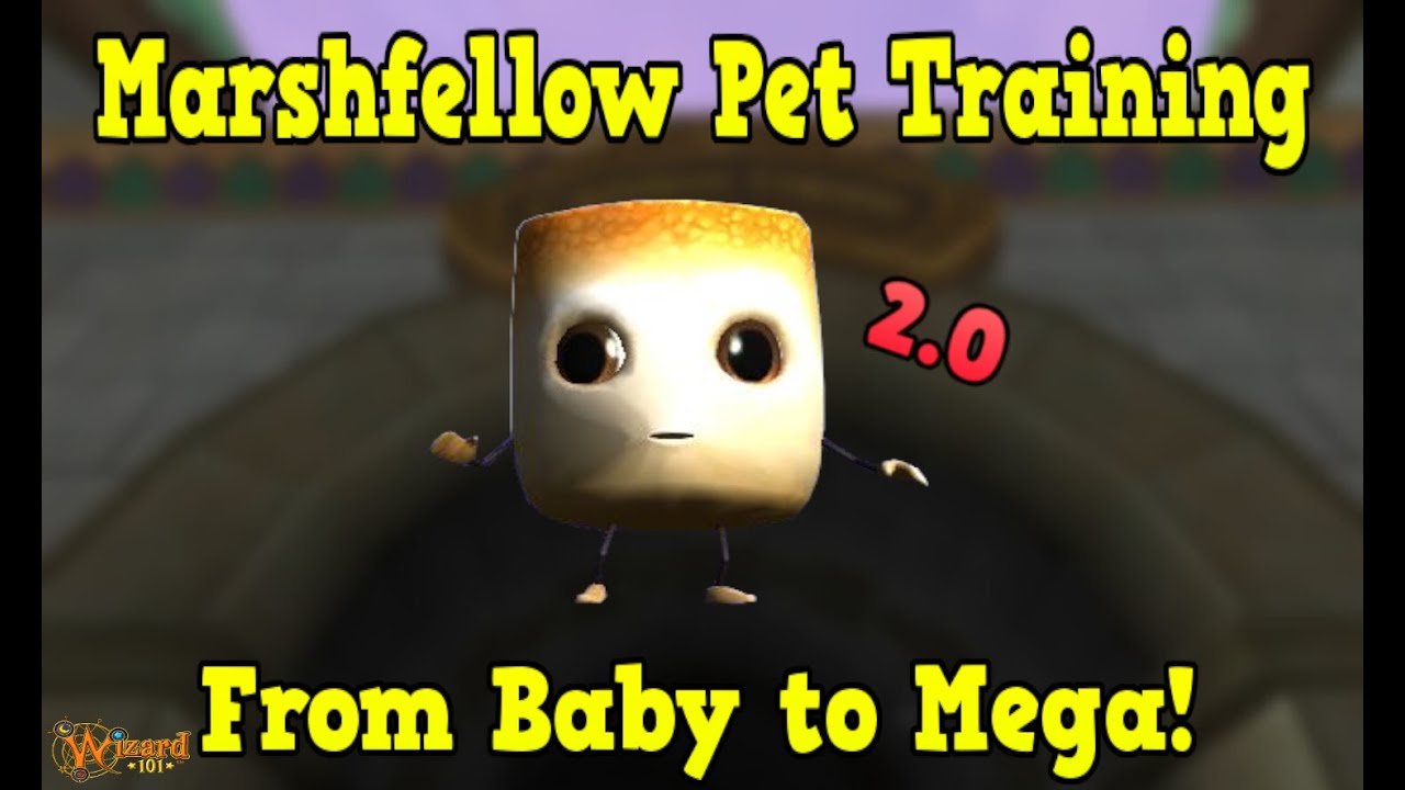 Wizard101 : 2.0 MARSHFELLOW PET TRAINING - BABY TO MEGA! - YouTube
