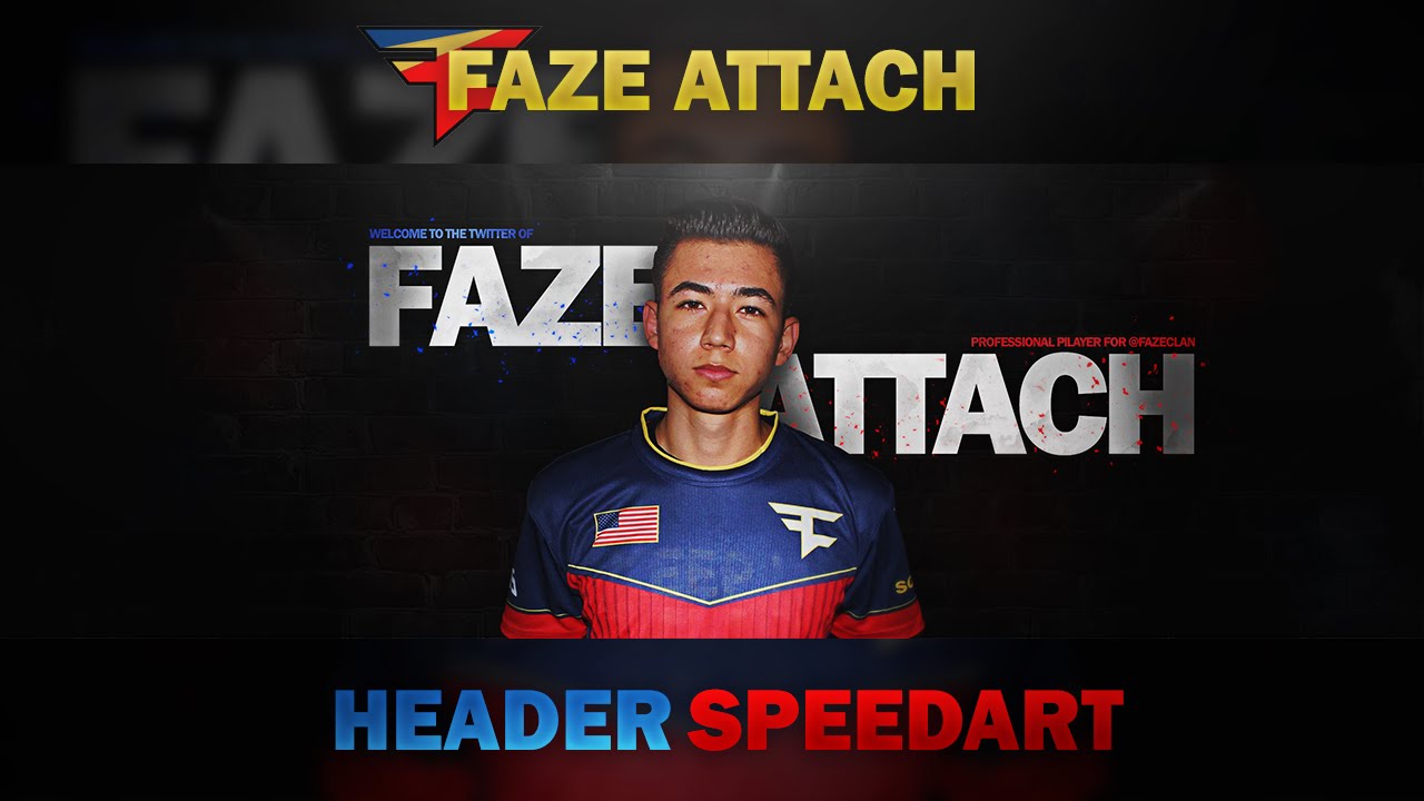 'FaZe Attach' - Twitter Header Speedart - YouTube