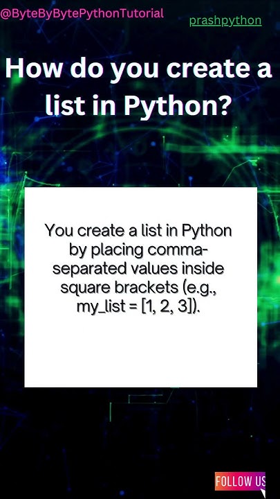 How do you create a list in Python?#Python #Lists#listexample #programming - YouTube