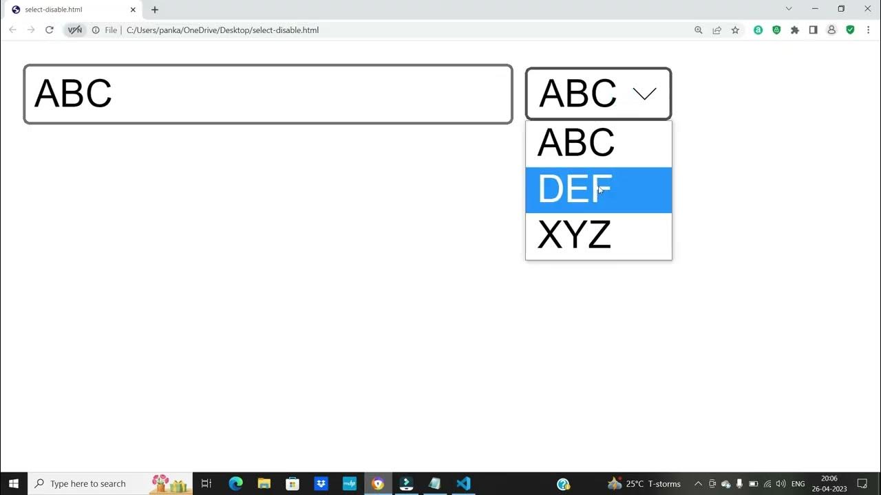 How to disable select tag (dropdown list field) in html | In Hindi - YouTube
